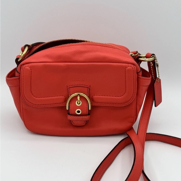 Coach | Bags | Authentic Coach Red Leather Camera Crossbody Bag Model ...